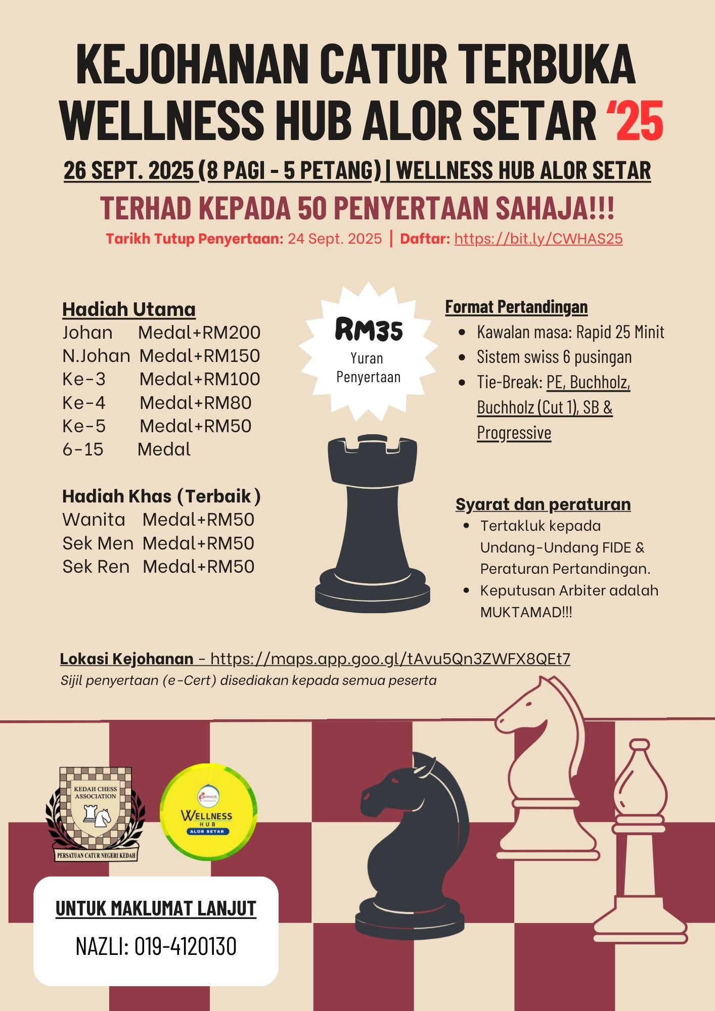 KEJOHANAN CATUR TERBUKA WELLNESS HUB ALOR SETAR 2025 – Persatuan Catur ...